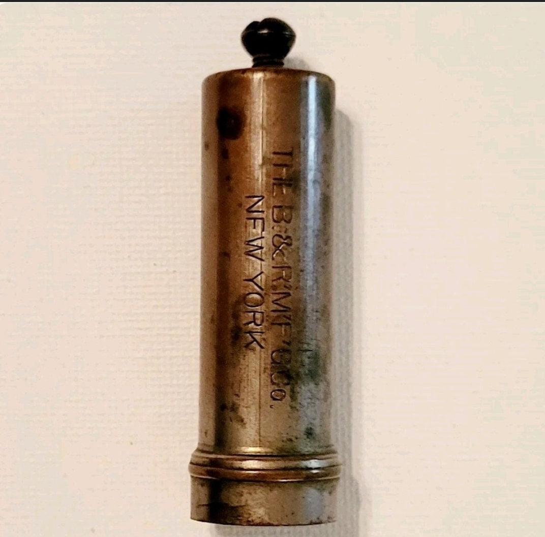 The B&R MFG.CO. New York Coin Bank Vintage 3" Dime Metal Tube Holder ...